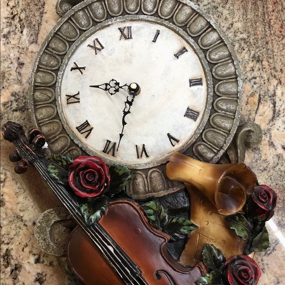 Wall Decor | Ceramic Violin Wall Clock | Poshmark